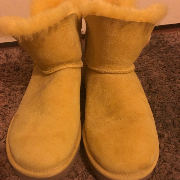 UGG | Shoes | Ugg Yellow Mini Bailey Button Size 7 | Poshmark